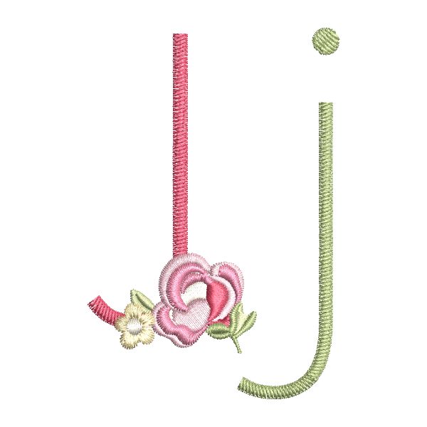 Free Embroidery design: Cottage Rose Alphabet, Letter J