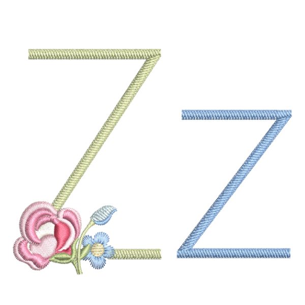 Download Free Embroidery motif: Cottage Rose Alphabet, Letter Z