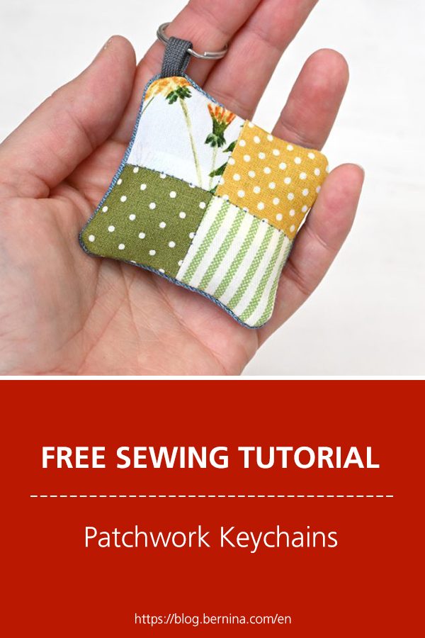 Patchwork Keychain from Fabric Scraps